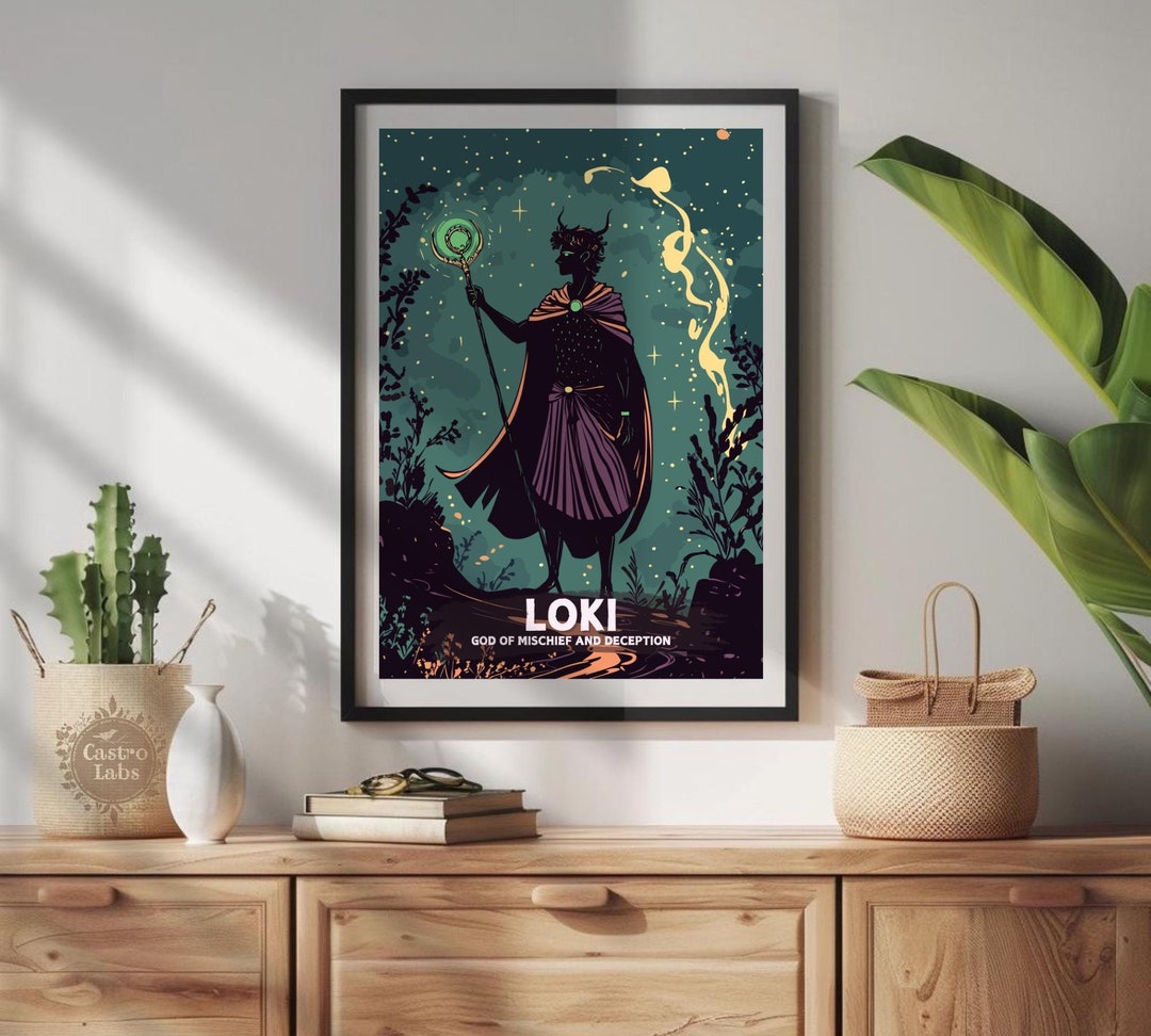 Loki God Poster, God of Mischief and Deception, Fineart, Norse ...