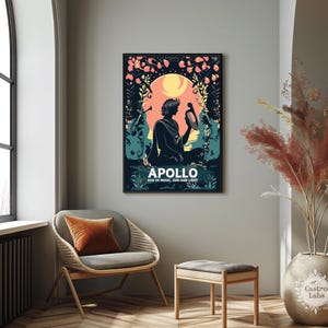 Apollo God Poster, Greek God Apollo, God of the Music, Sun and Light, Greek Mythology, Ancient ...