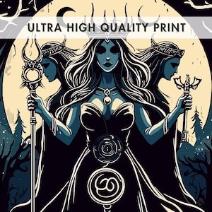 Hecate Goddess Poster, Greek Goddess Hecate, Goddess of Magic, Greek ...