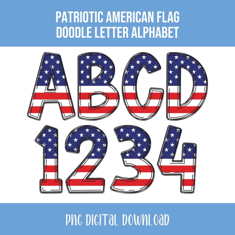 Fourth of July Alphabet Clipart - Etsy