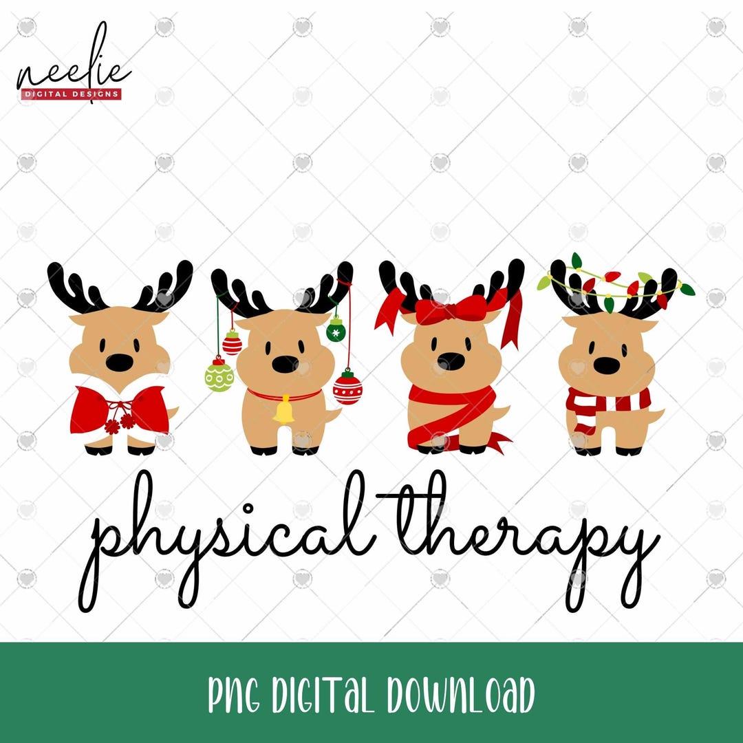 PT Physical Therapy Christmas Png Reindeer Design for Physical ...