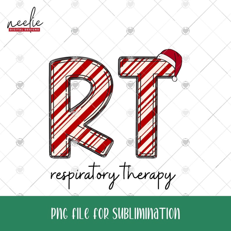 Respiratory Therapy Png RT Christmas Candy Cane Stripe Doodle Letter ...