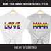 Rainbow Stripe Doodle Letters Pride Alphabet and Number Bundle, PNG ...