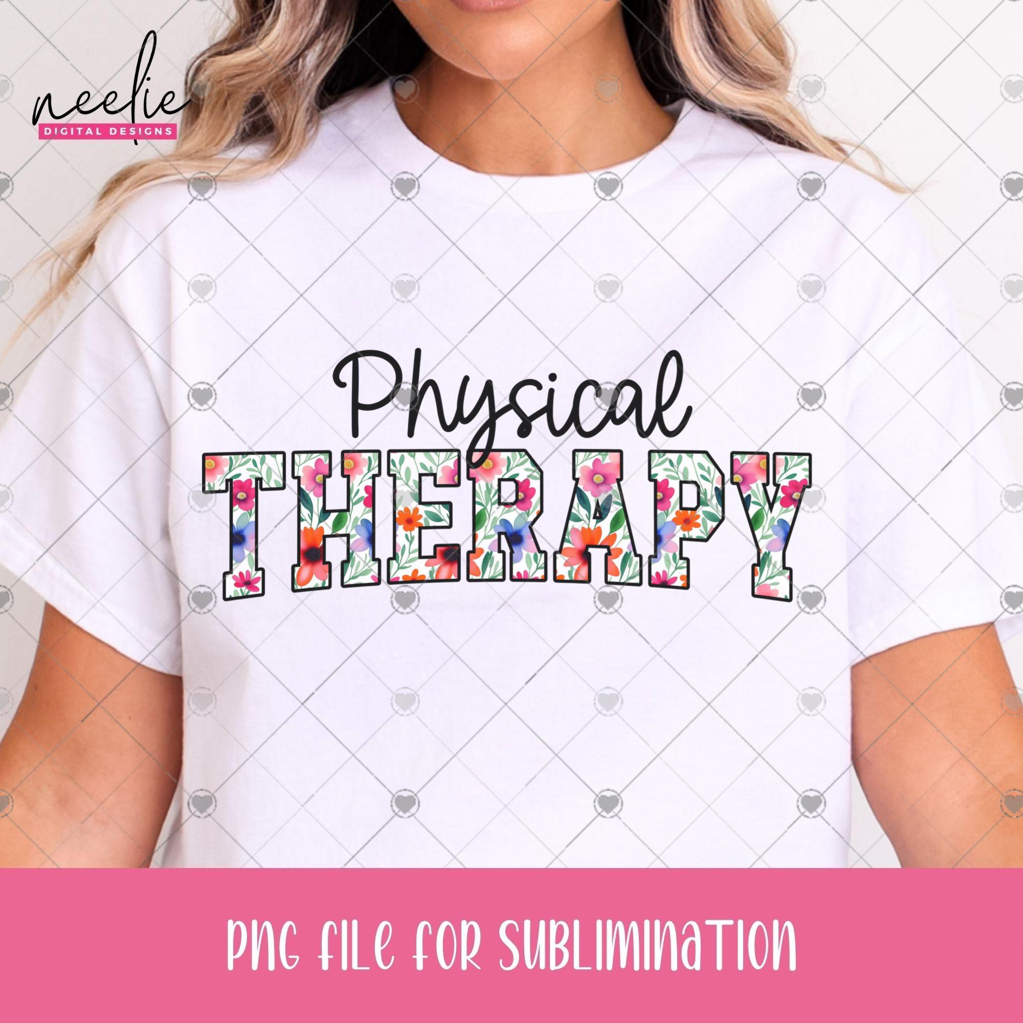 PT Physical Therapy PNG File, Bright Floral Curved Varsity Letter ...