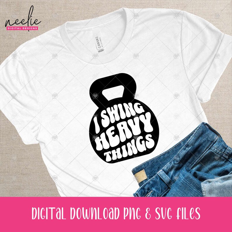 Kettlebell PNG and SVG File Download Wavy Retro Style Font I Swing ...