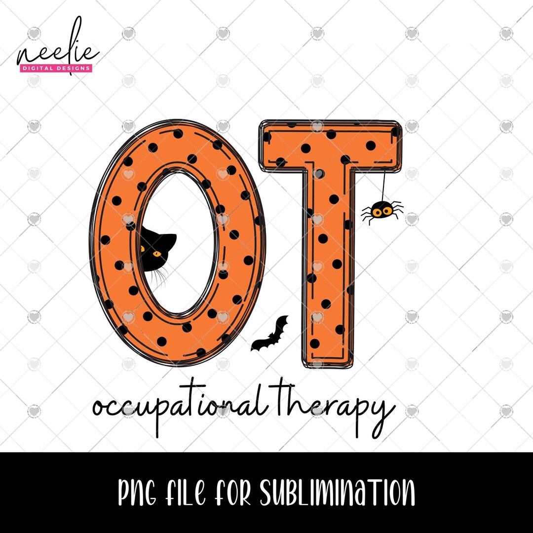 OT Halloween PNG File - Occupational Therapy Doodle Letters Polka Dot ...