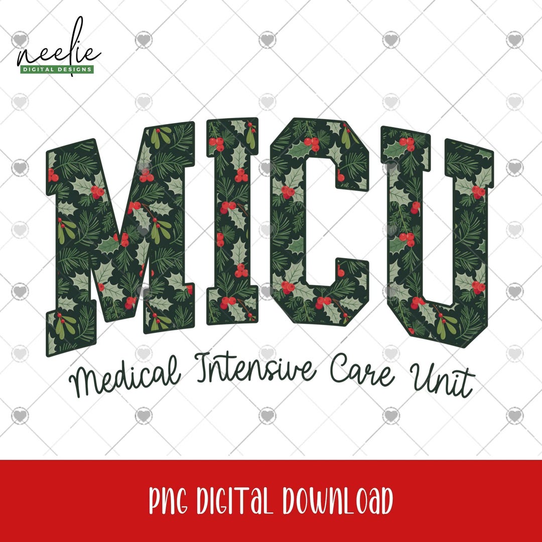MICU Christmas Curved Varsity Letters PNG File, Digital Download ...