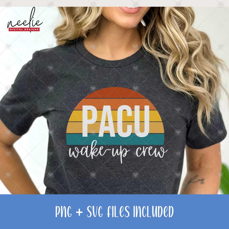 PACU Wake-up Crew PNG File, Retro Sunset Design for Post-anesthesia ...