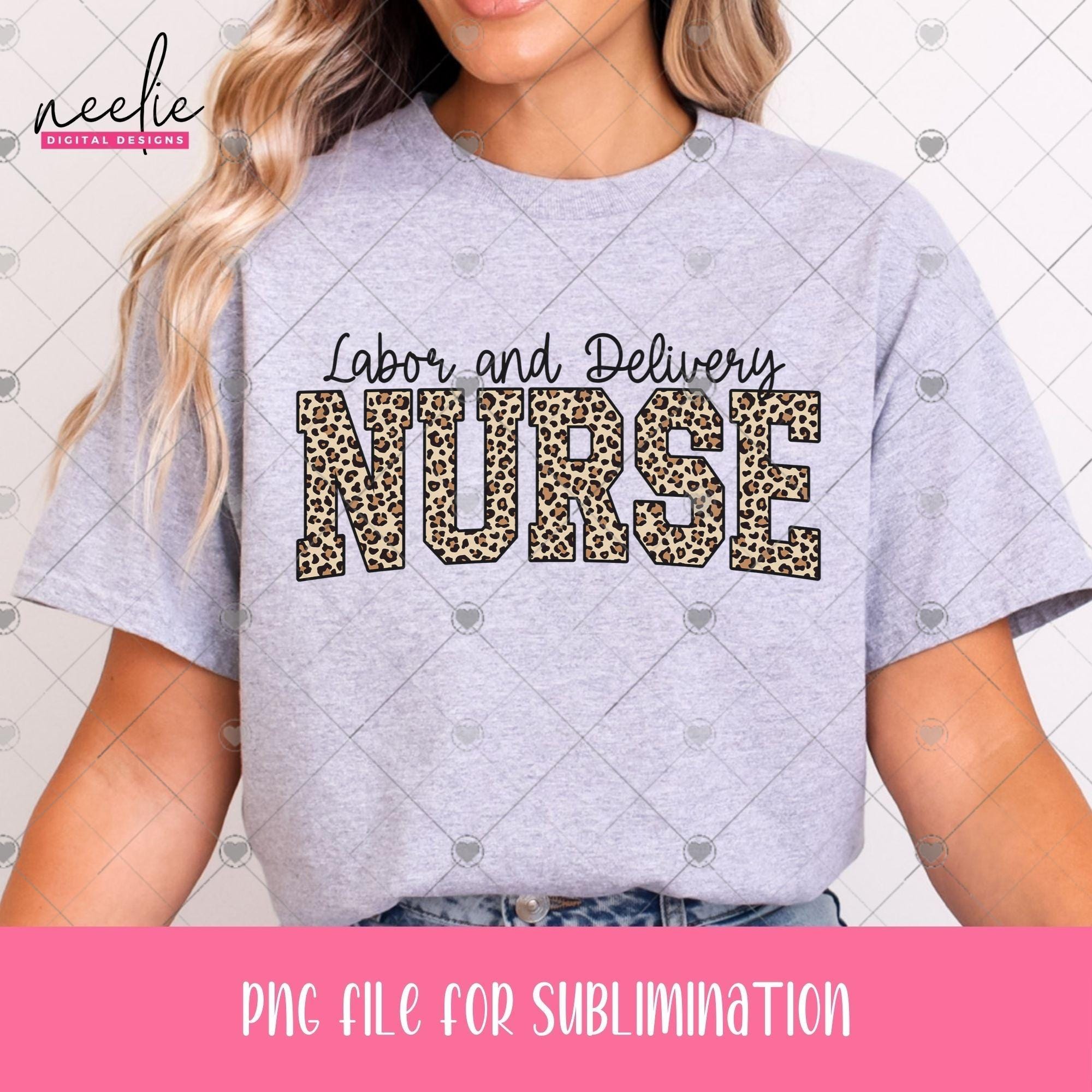 Labor and Delivery Nurse PNG, Leopard Print L & D RN Digital Clipart ...