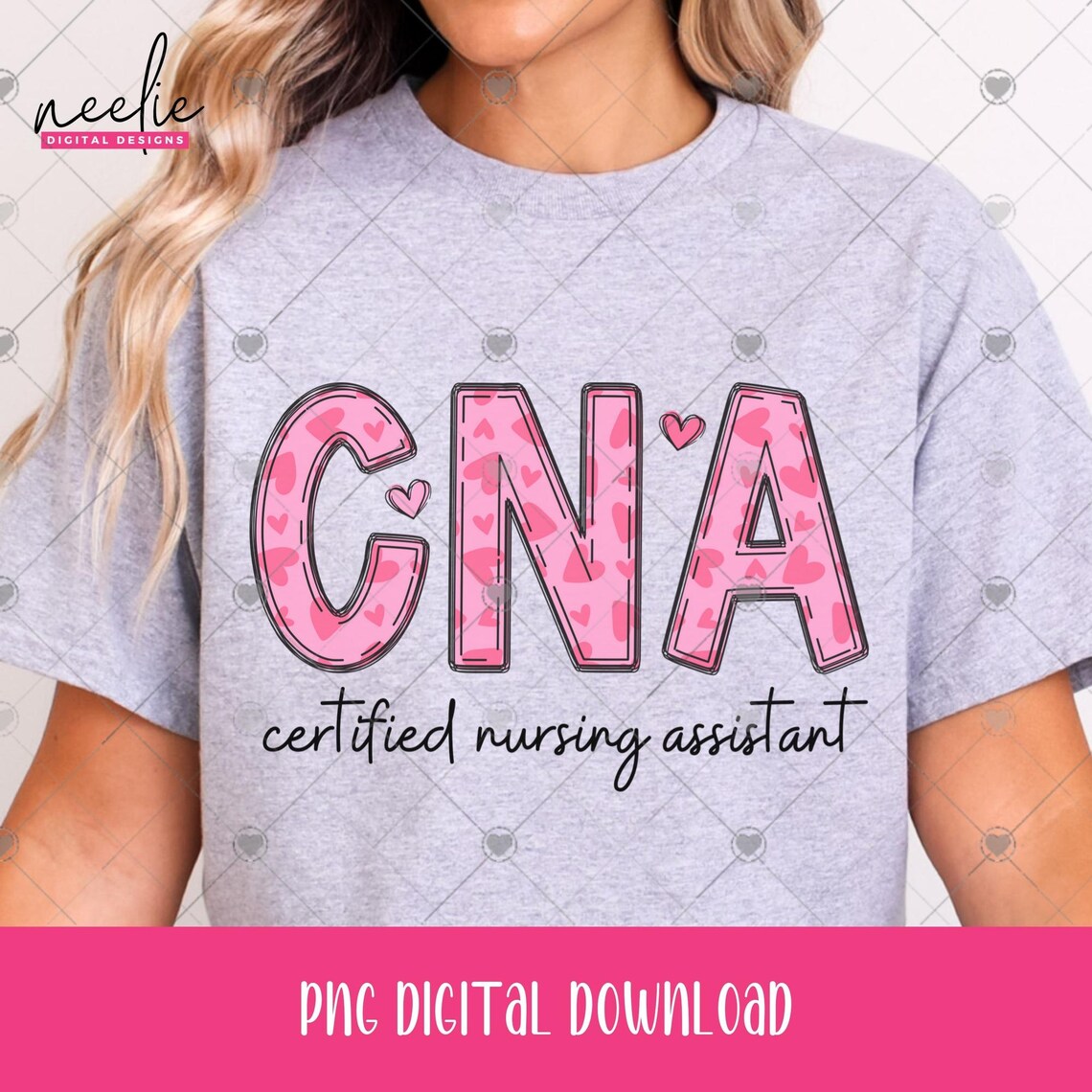 CNA Valentines Day PNG File, Hearts Pattern Doodle Letter Design for ...