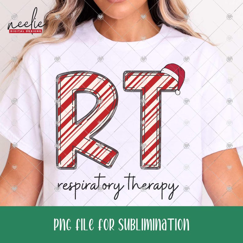 Respiratory Therapy Png RT Christmas Candy Cane Stripe Doodle Letter ...