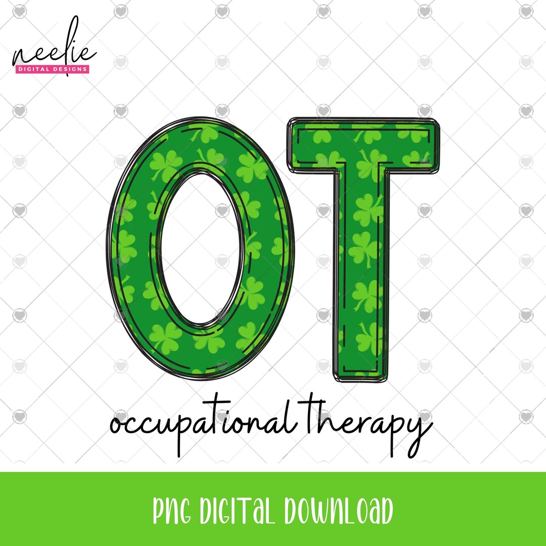 OT Occupational Therapy St. Patricks Day Doodle Letters PNG File ...