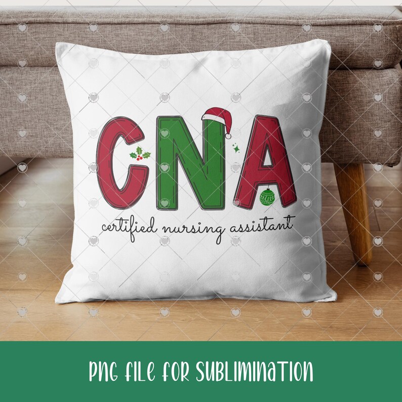 CNA PNG Christmas Doodle Letter Design for Certified Nursing Assistant ...