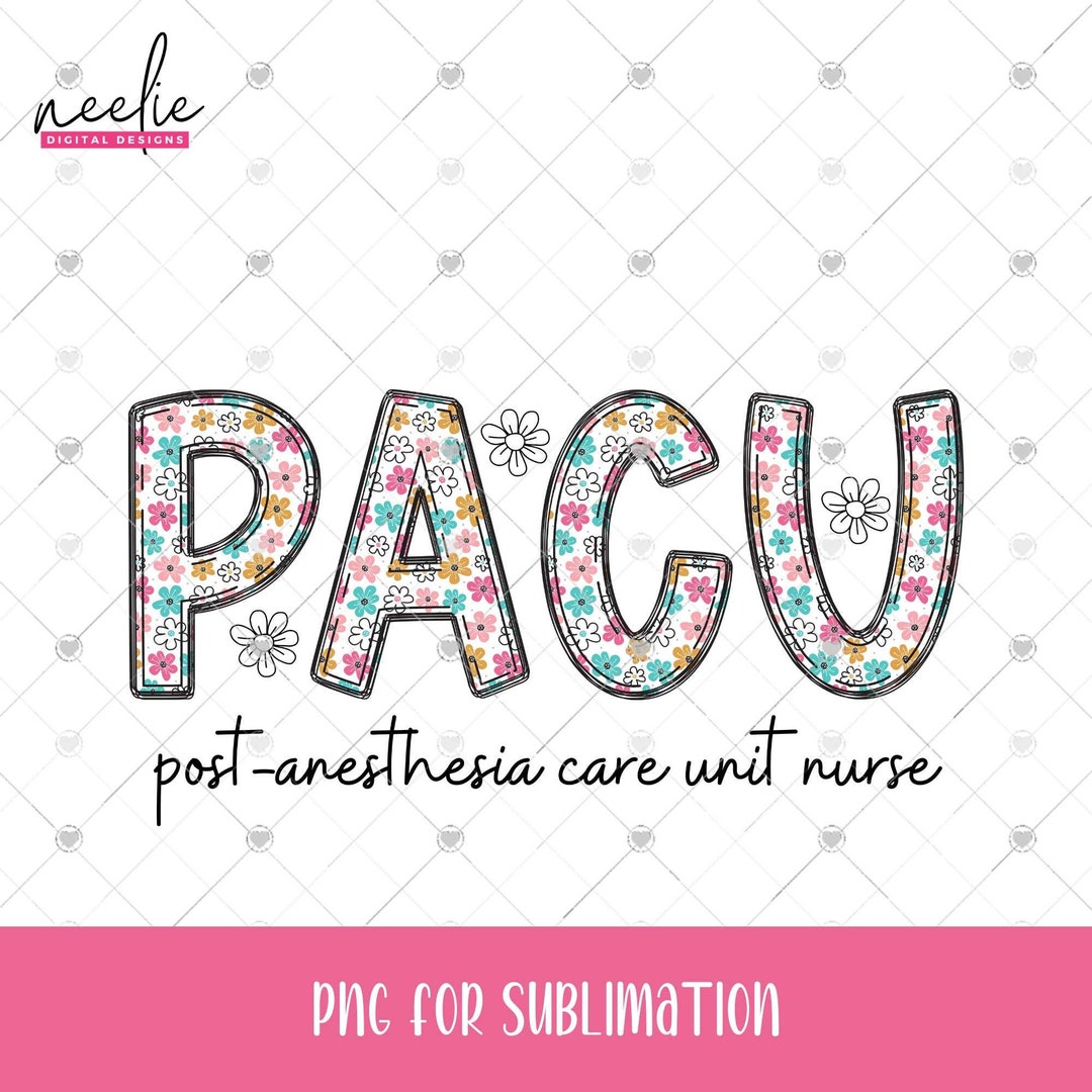 PACU Boho Flower Letters PNG File, Retro Flower Doodle Letter Design ...