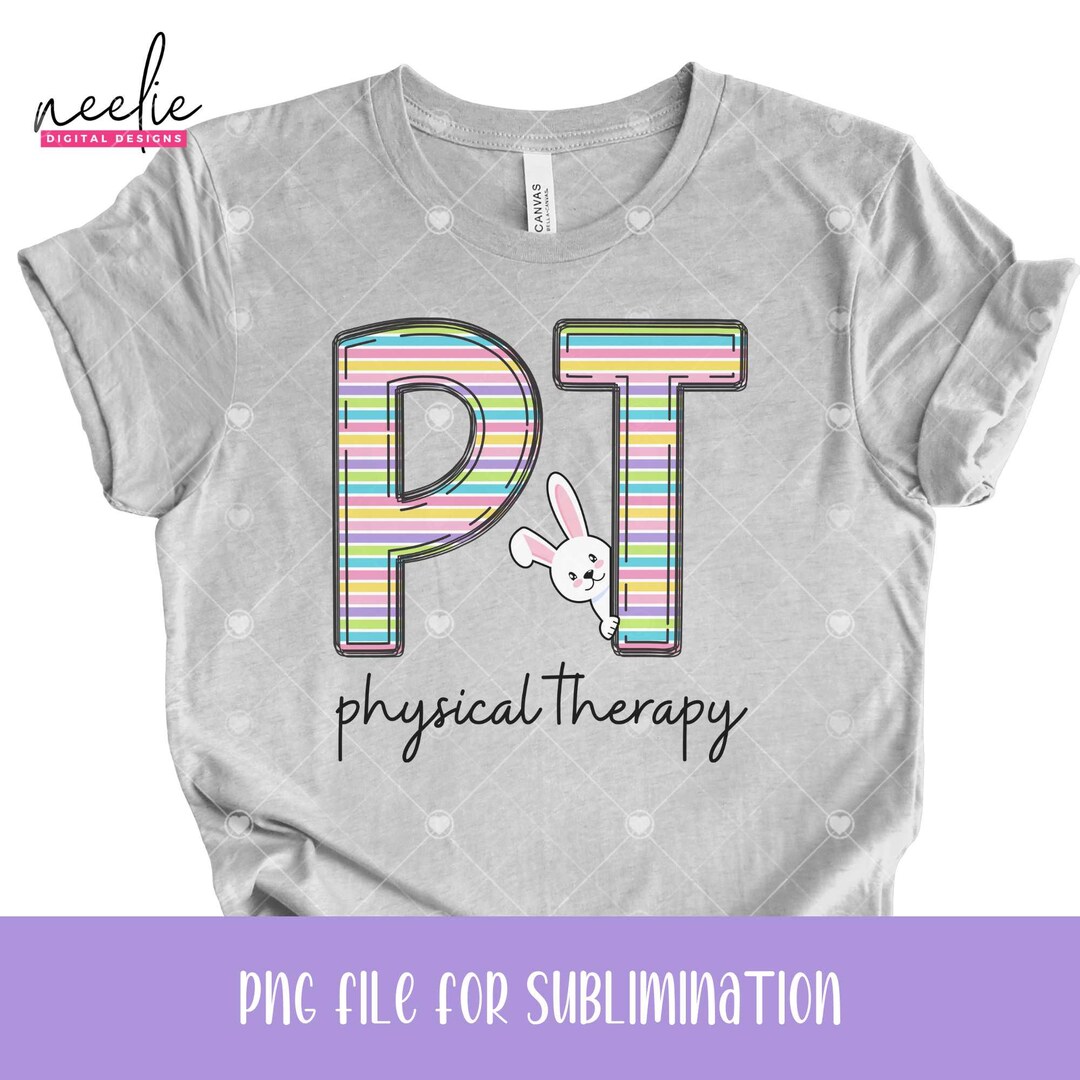 Physical Therapy Easter Png, Pastel Stripes and Bunnies Doodle Letter ...