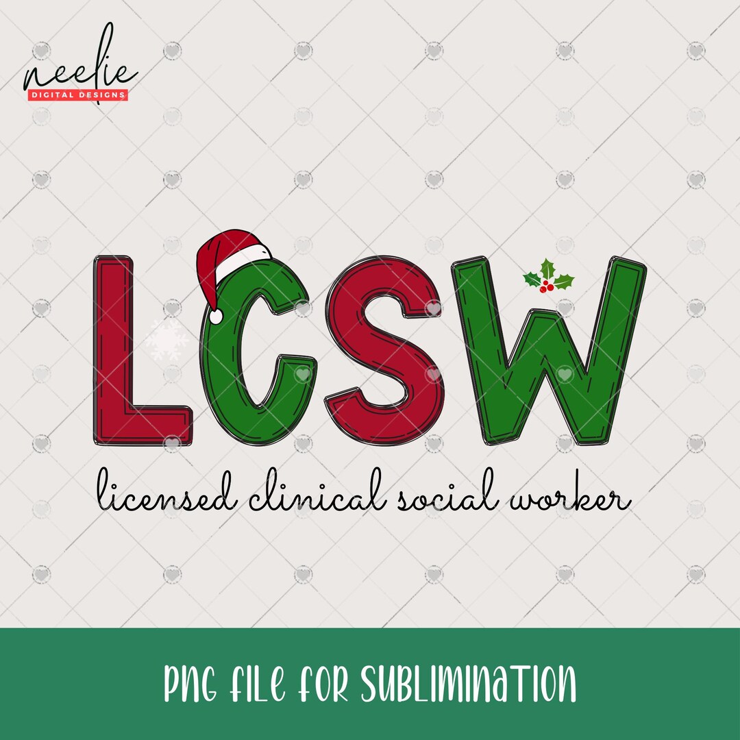 LCSW Licensed Clinical Social Worker PNG Christmas Doodle Letter Design ...