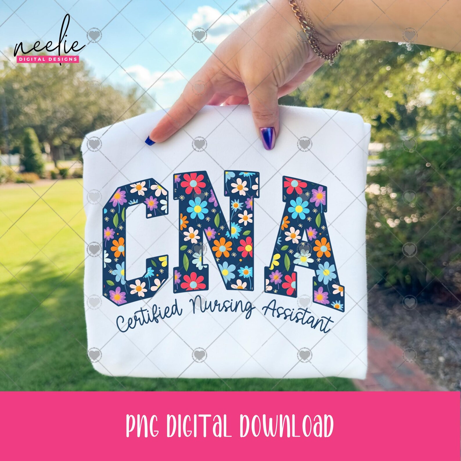 CNA Varsity Flower Letters PNG File, Floral Curved Letter Design for ...