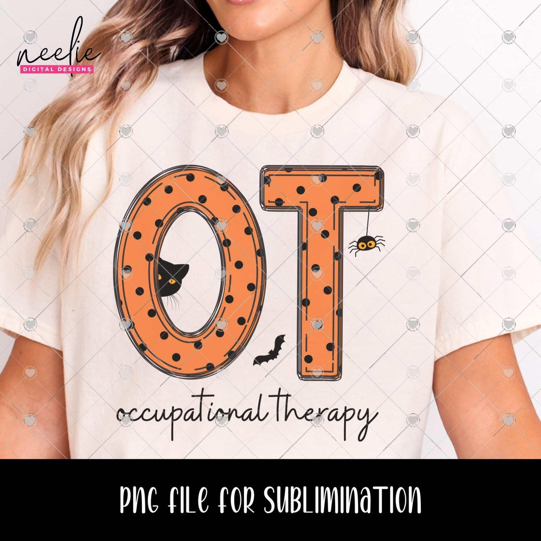 OT Halloween PNG File Occupational Therapy Doodle Letters Polka Dot ...