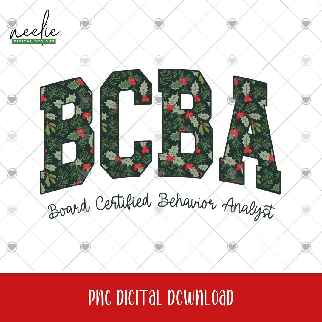 BCBA Christmas Curved Varsity Letters PNG File, Digital Download ...