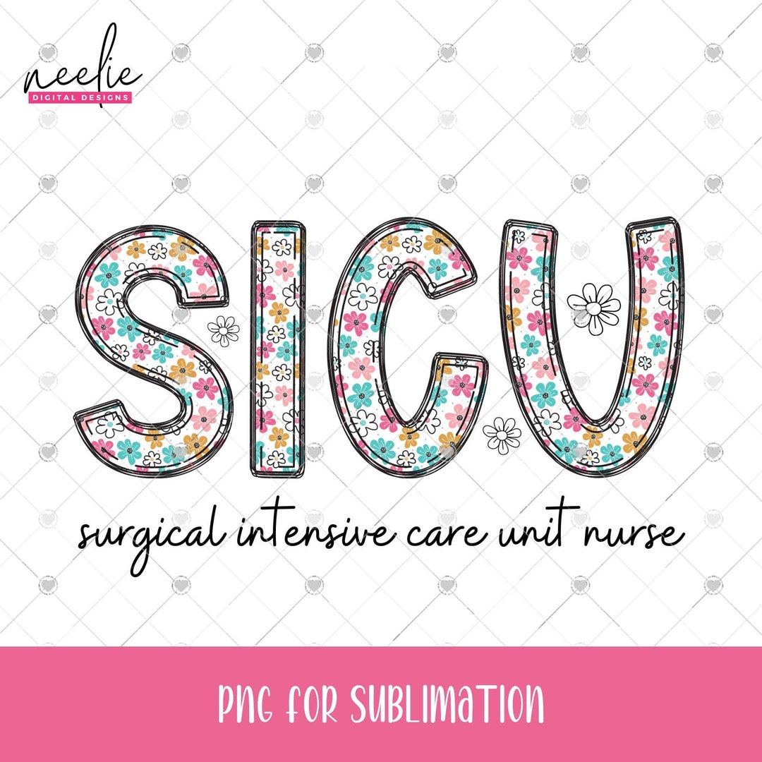 SICU Boho Flower Letters PNG File, Retro Flower Doodle Letter Design ...