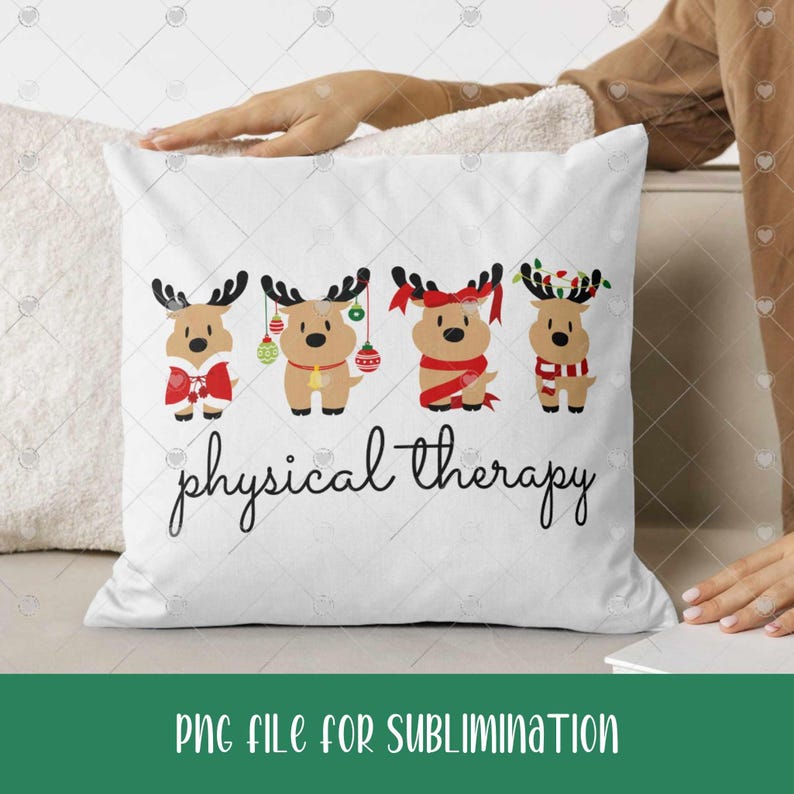 PT Physical Therapy Christmas Png - Reindeer Design for Physical ...
