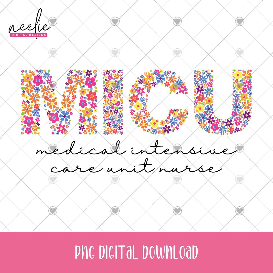 MICU PNG, Flower Letters Design Medical Intensive Care Unit Nurse ...