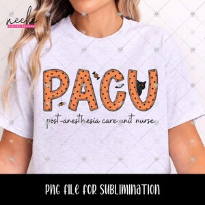 PACU Nurse PNG Doodle Letters Polka Dot Peeking Cat and Spider Design ...