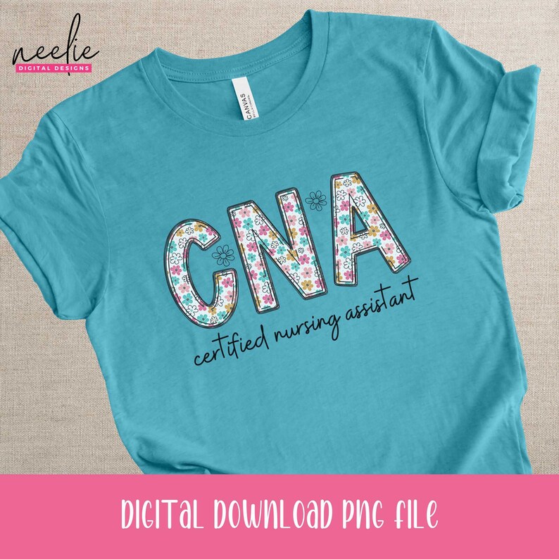 CNA Boho Flower Letters PNG File, Retro Floral Doodle Letter Design for ...