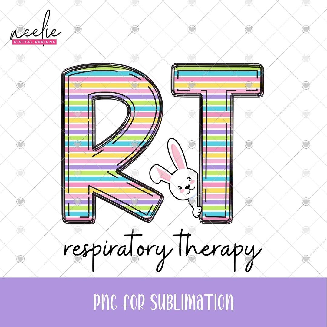 Respiratory Therapy Easter PNG File, Pastel Stripes and Bunnies Doodle ...