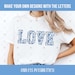 Trendy Blue Toile Varsity Letters, University Sports Letters Blue ...