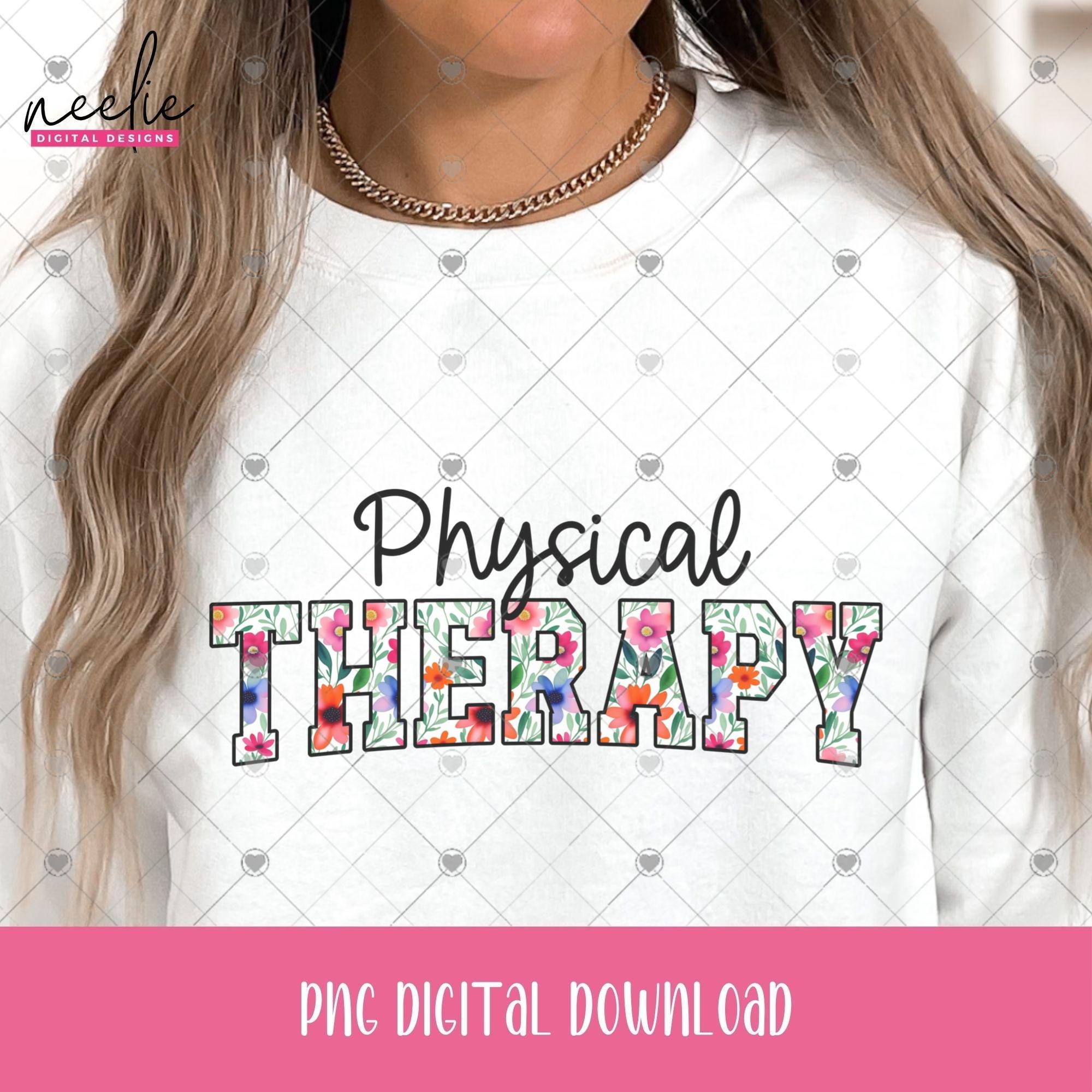 PT Physical Therapy PNG File, Bright Floral Curved Varsity Letter ...