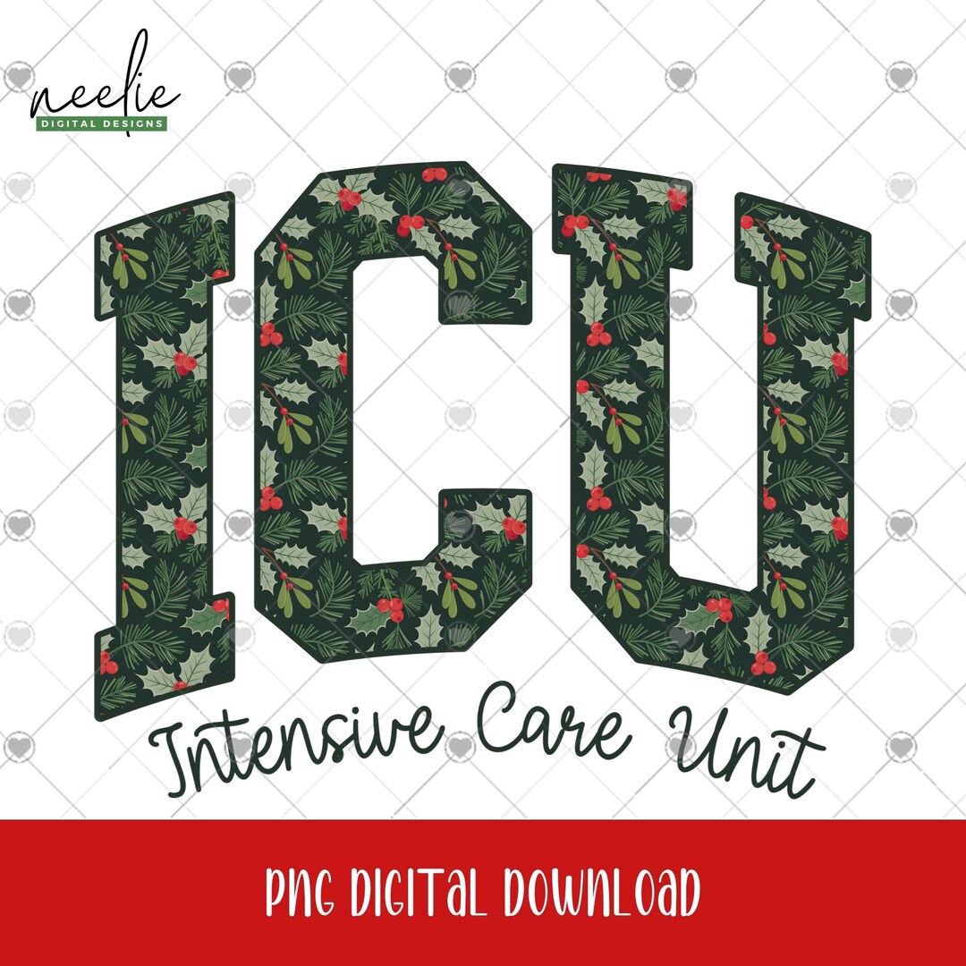 ICU Christmas Curved Varsity Letters PNG File, Digital Download Clipart ...