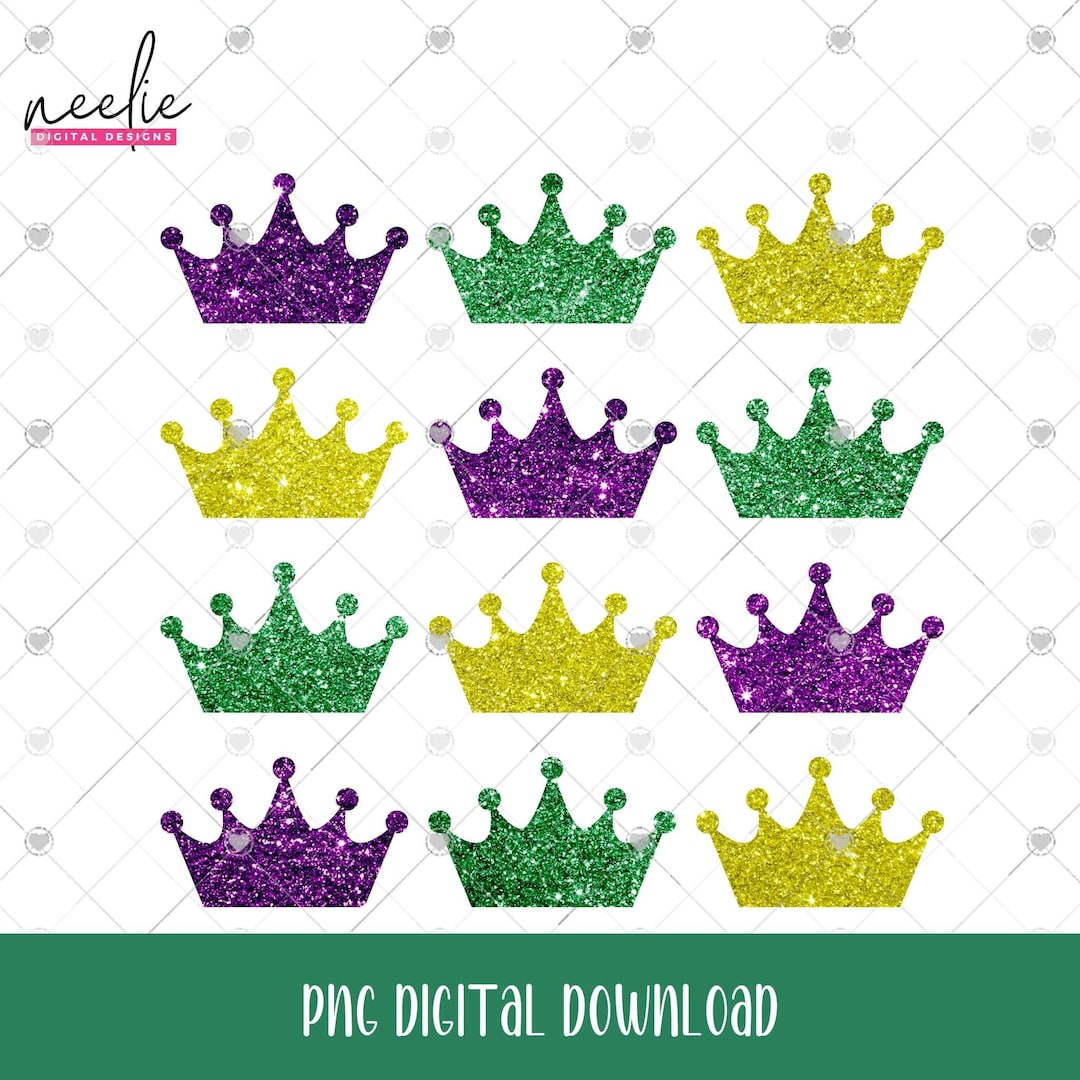 Mardi Gras Crowns PNG, Happy Mardi Gras Glitter-effect Carnival Crowns ...