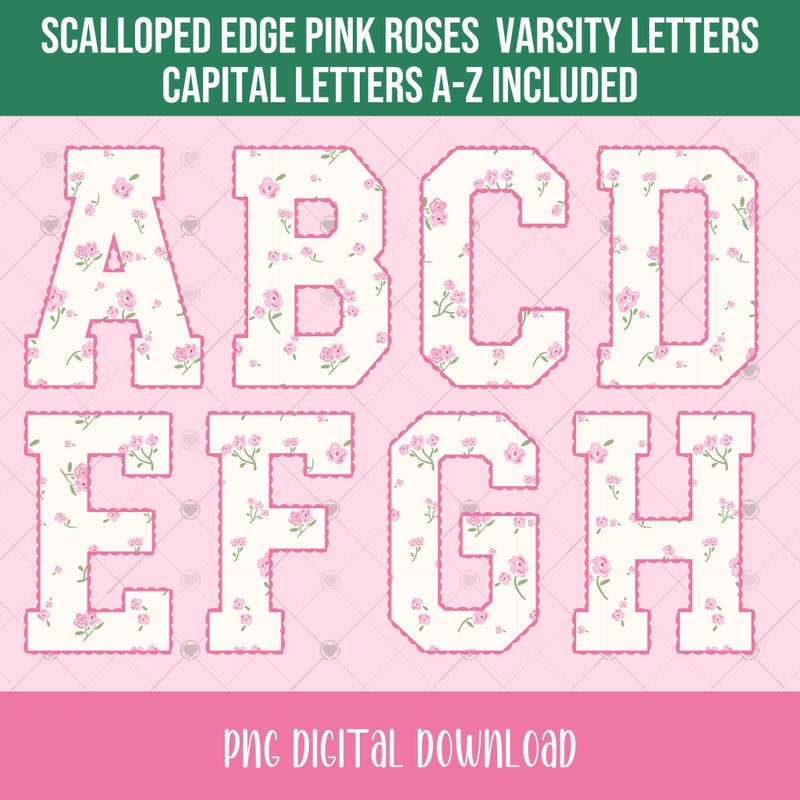 Rose Capital Letters - Etsy