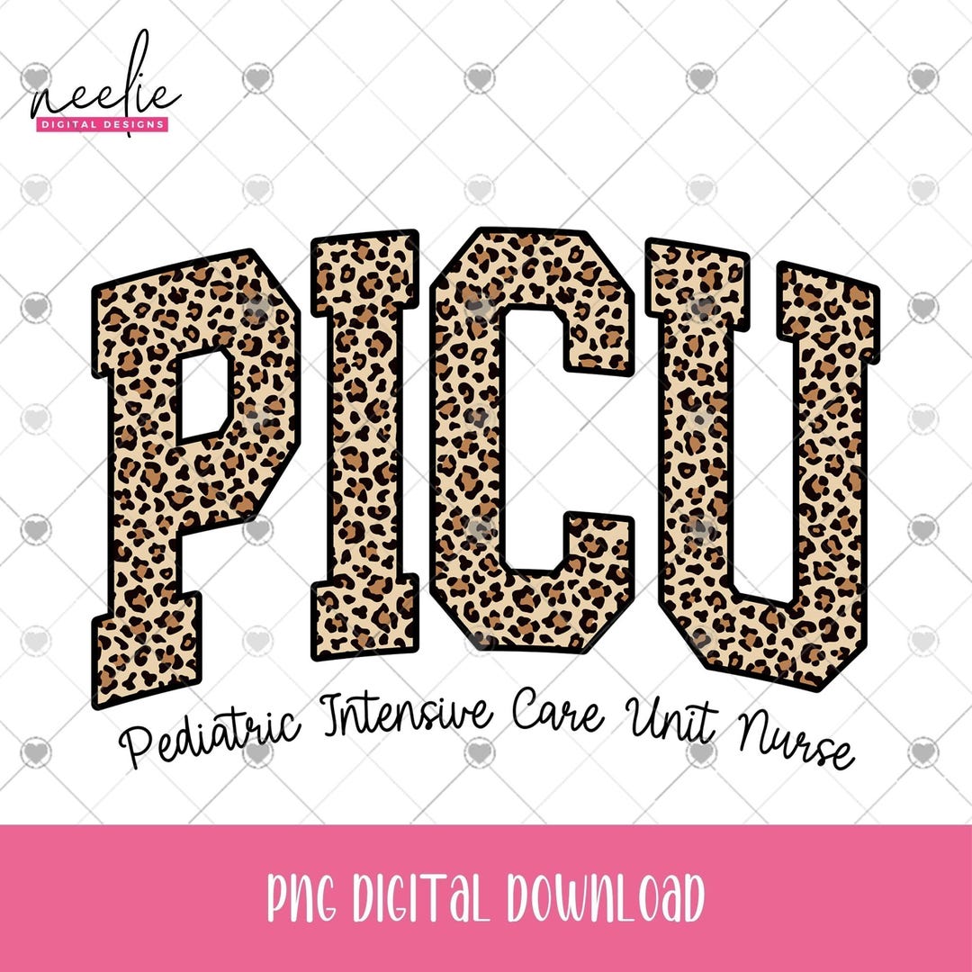 Leopard Print PICU PNG, Digital Download Clipart for Pediatric ...