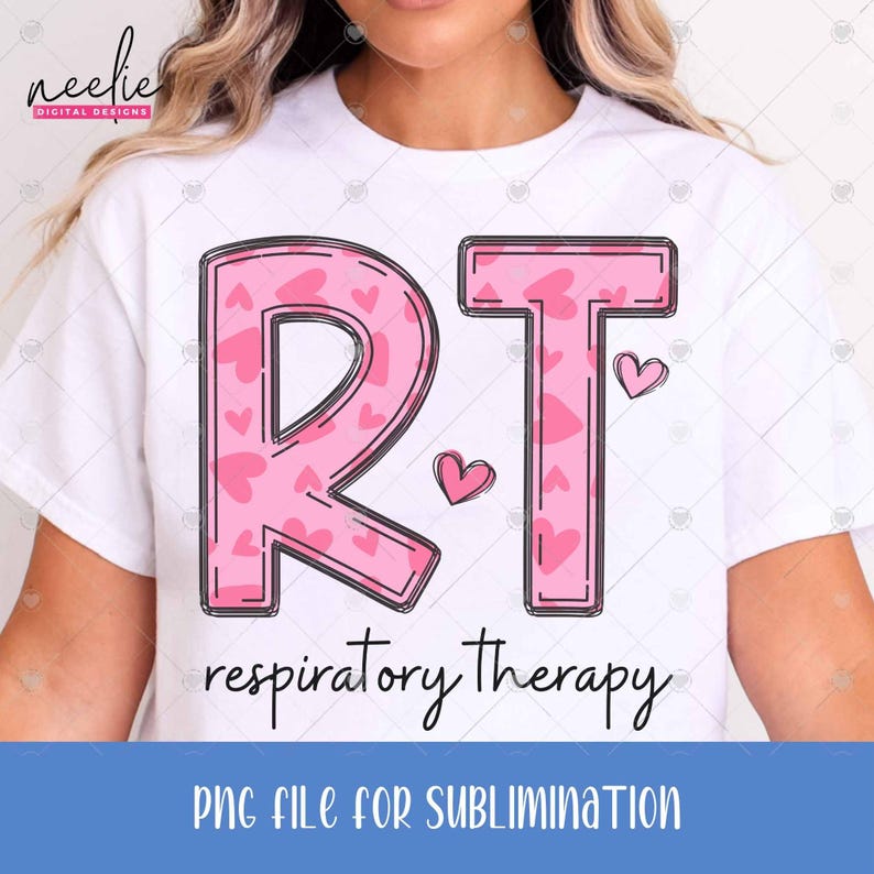 RT Respiratory Therapy Png Valentines Day Hearts Pattern Doodle Letter ...