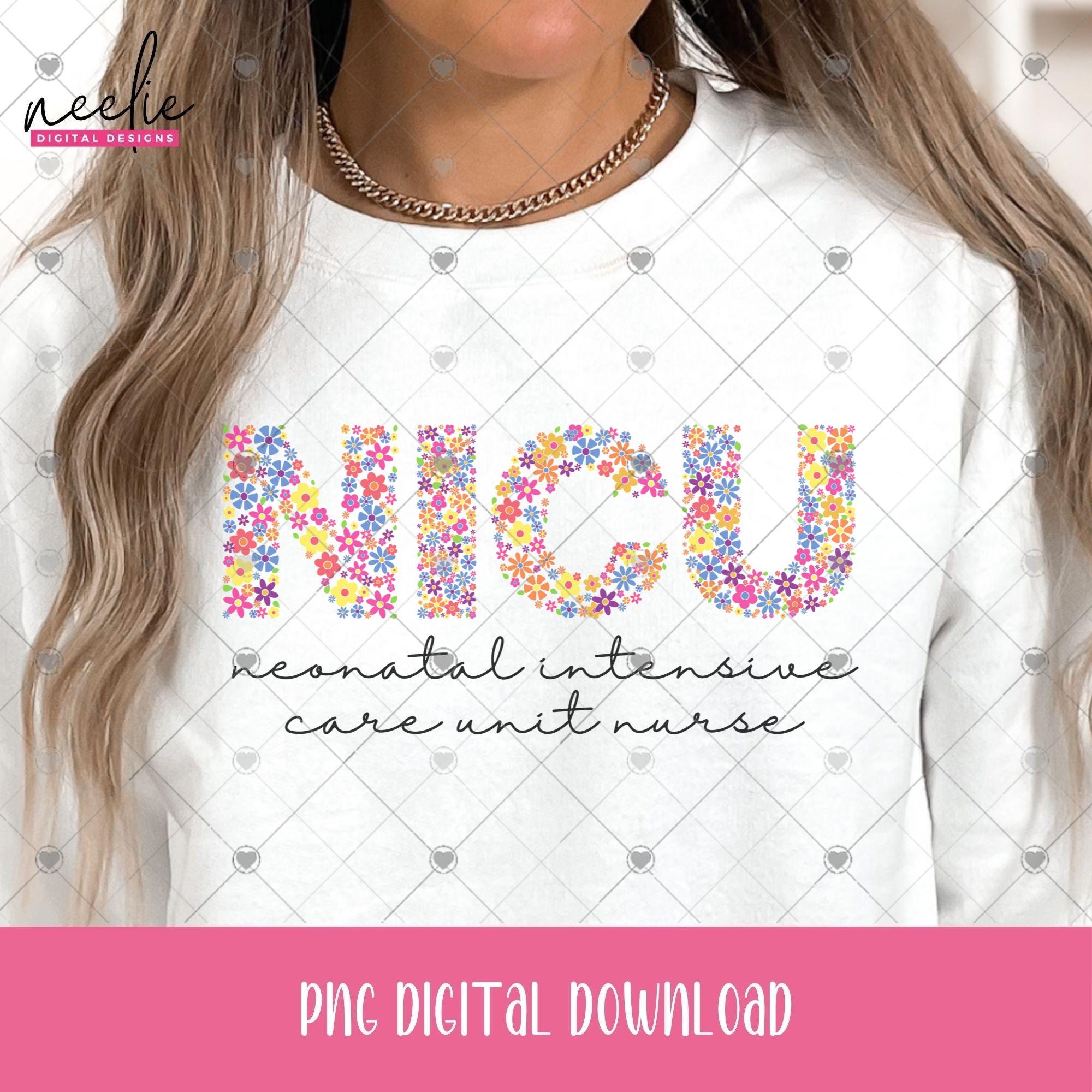 NICU Flower Letters PNG File, Floral Letters Design for Neonatal ...