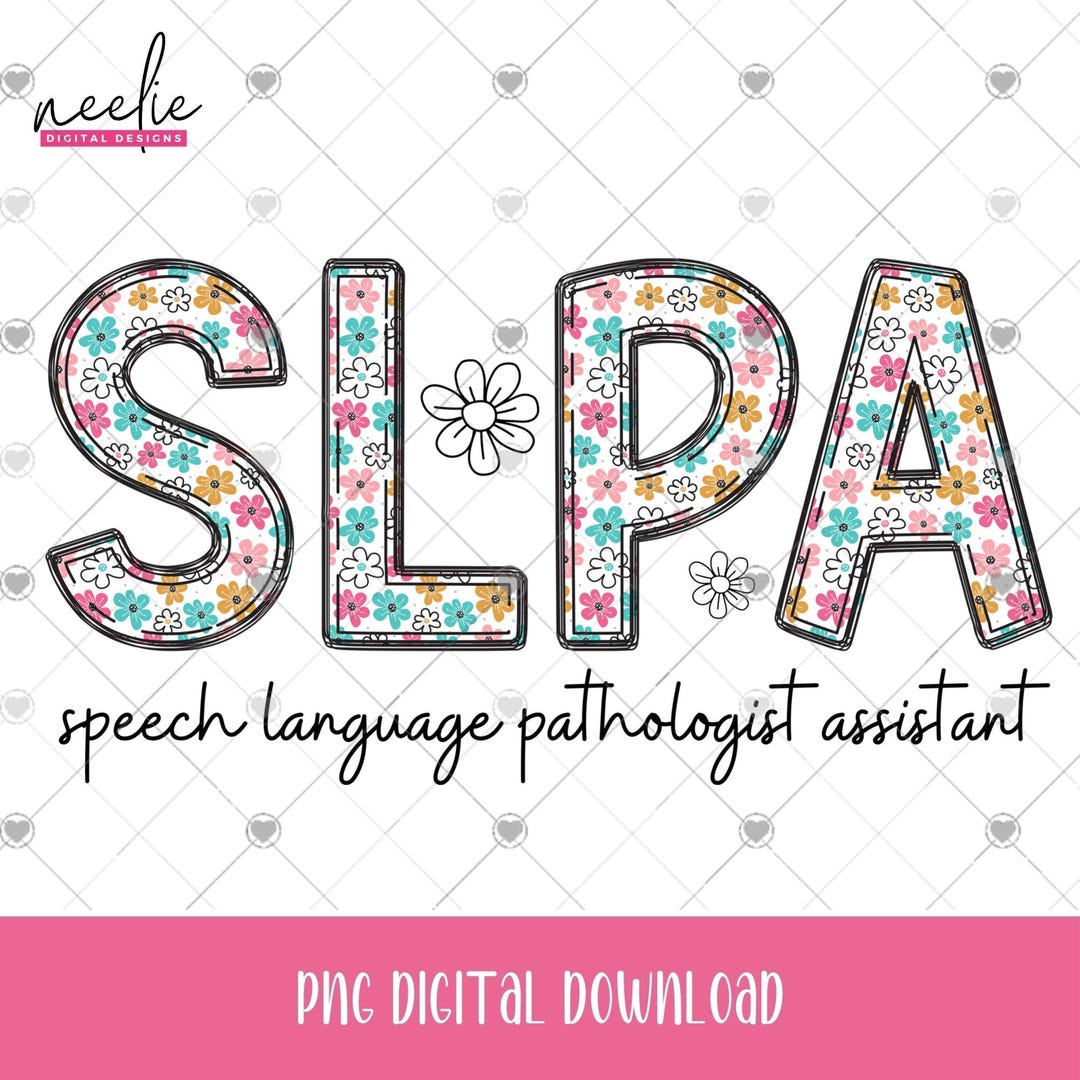 SLPA Speech Language Pathologist Assistant PNG Boho Floral Doodle ...