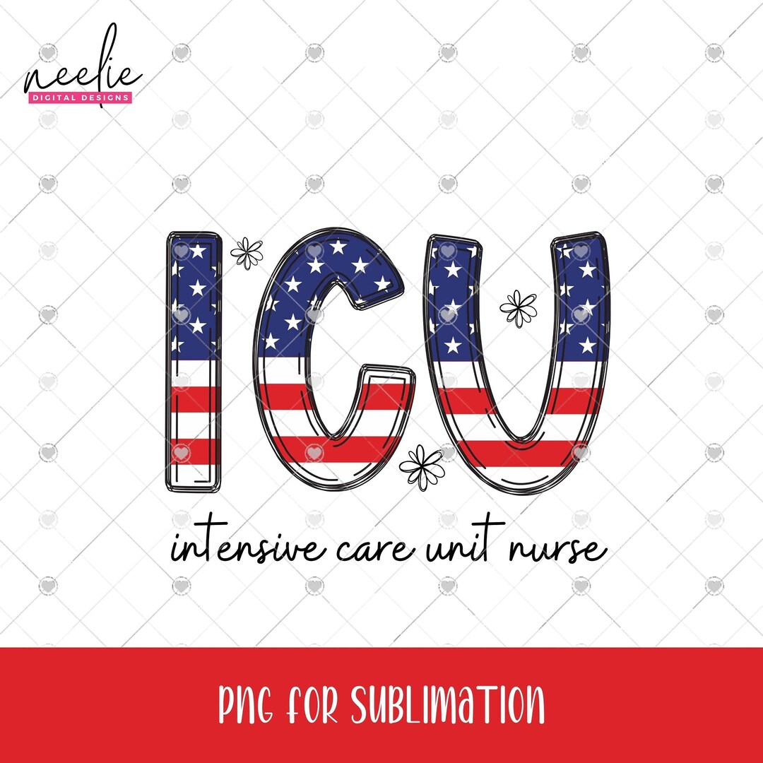 ICU July 4th PNG File, Patriotic American Flag Doodle Letter Design for ...