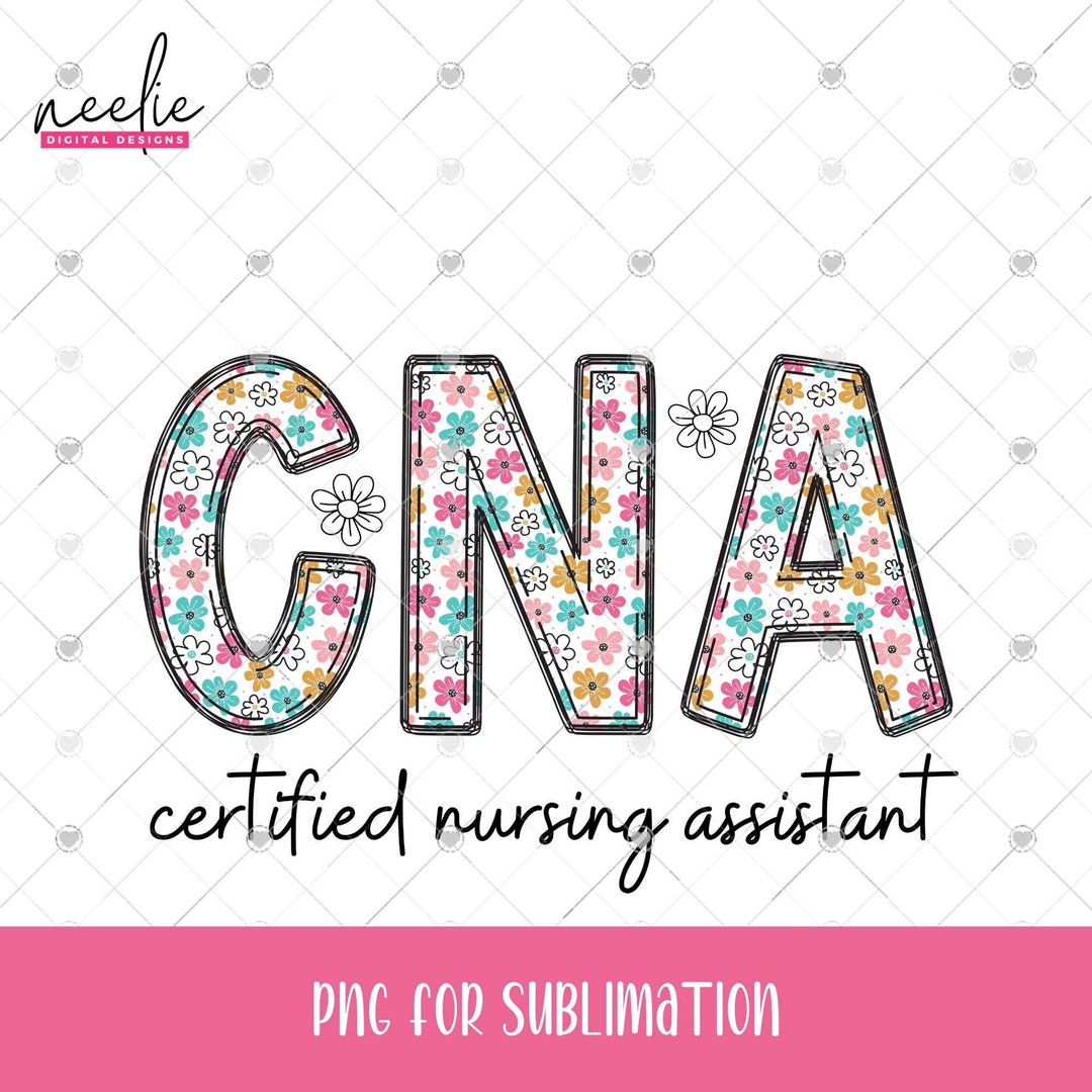 CNA Boho Flower Letters PNG File, Retro Floral Doodle Letter Design for ...