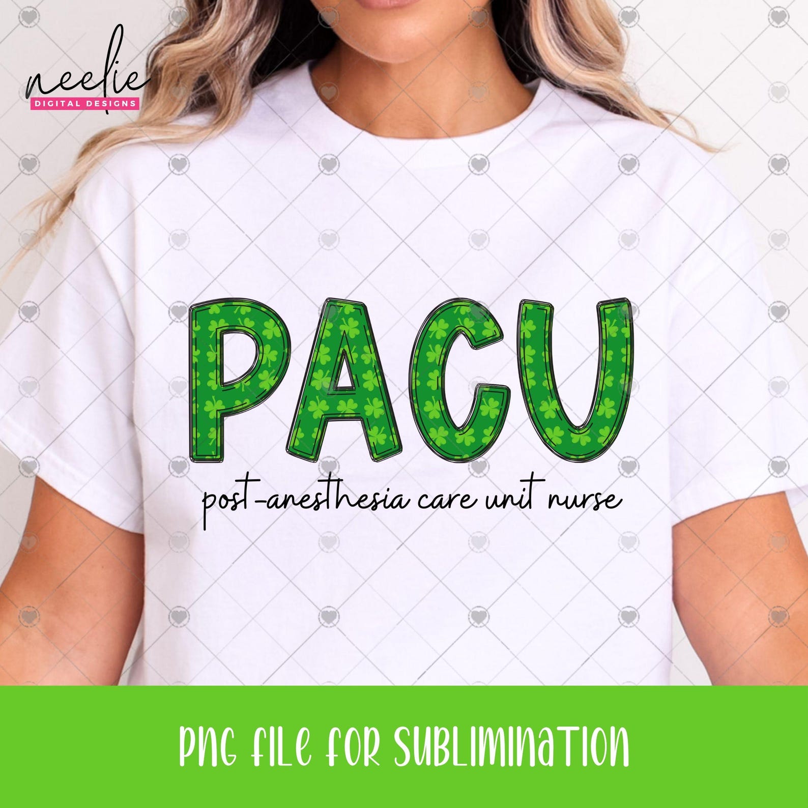 PACU St. Patricks’ Day Doodle Letters PNG File, Shamrock Four-leaf ...
