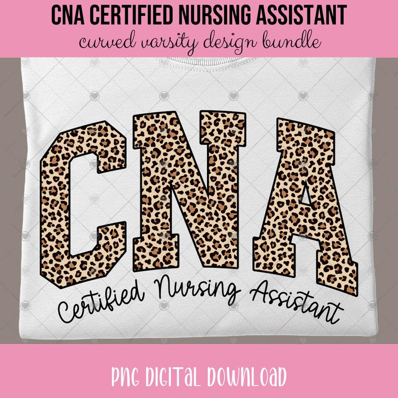 CNA PNG Bundle – 4 Curved Varsity Letter Designs for Certified Nursing ...