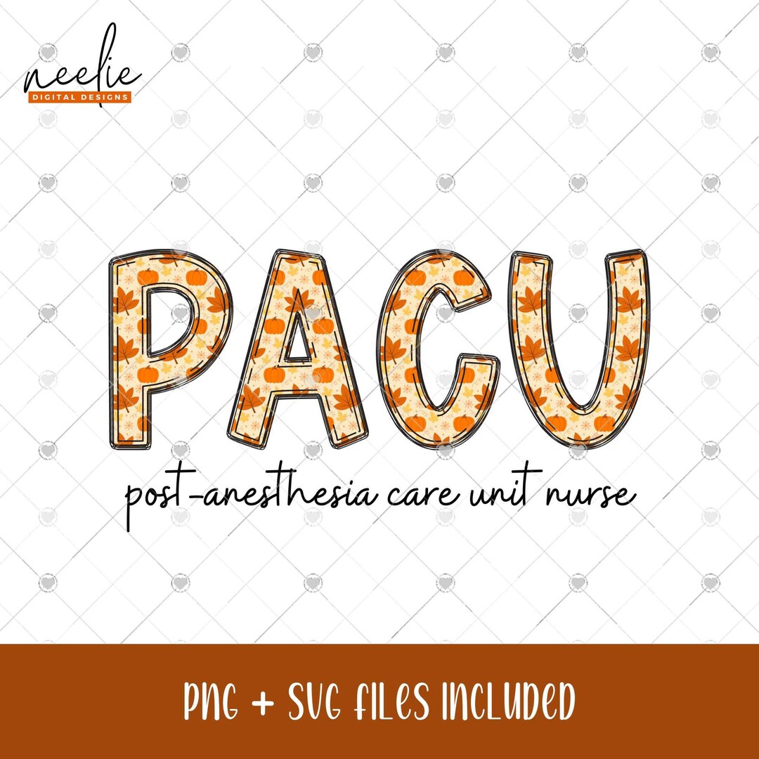 PACU Fall Halloween Thanksgiving PNG and SVG Files, Doodle Letter ...