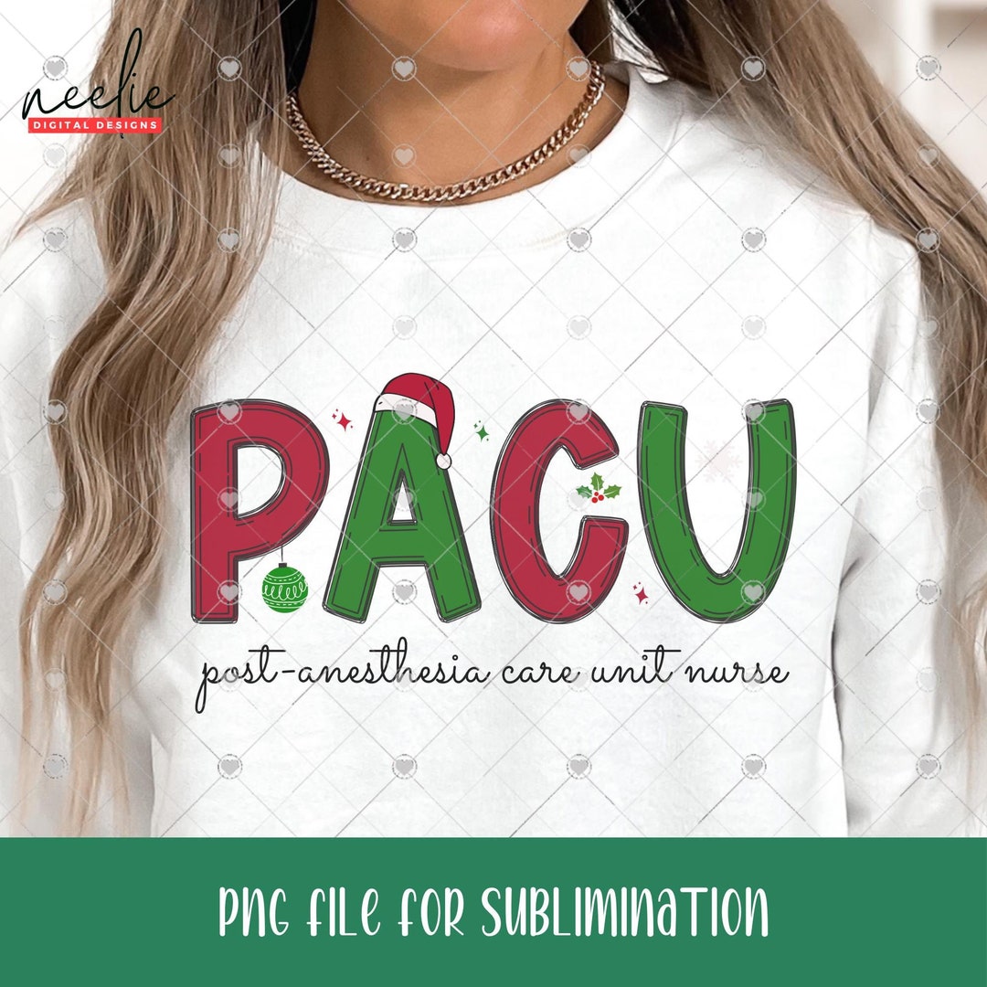 PACU Nurse PNG Christmas Doodle Letter Design for Post-anesthesia Care ...