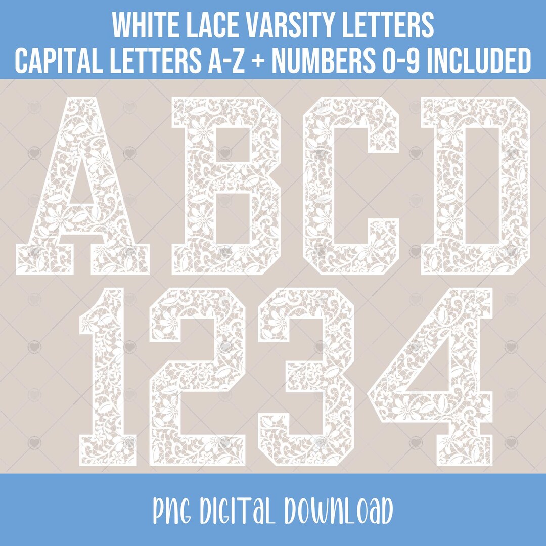 Lace Varsity Letters, Trendy White University Sports Letters Retro ...