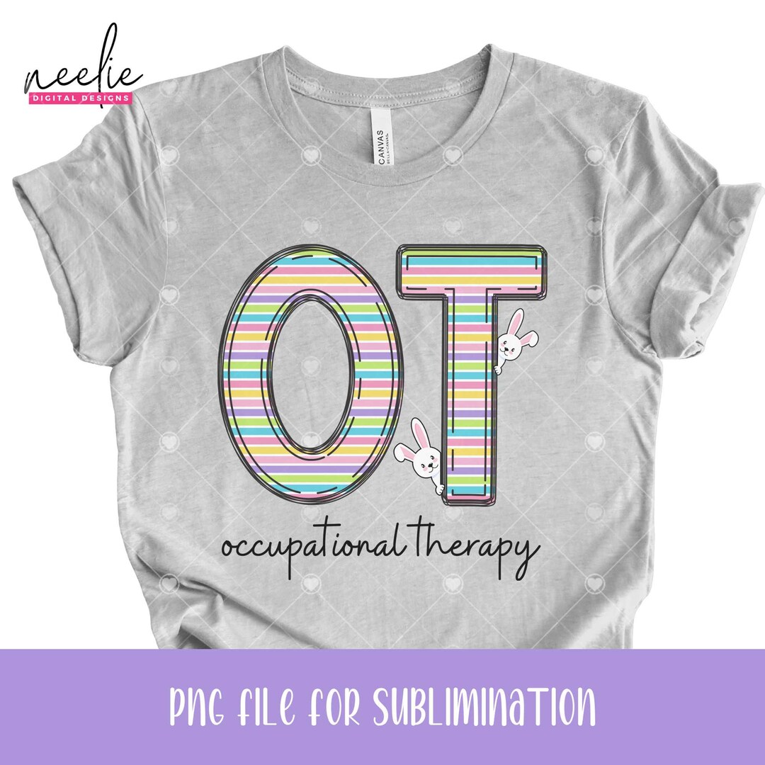 Occupational Therapy Easter Png, Pastel Stripes and Bunnies Doodle ...