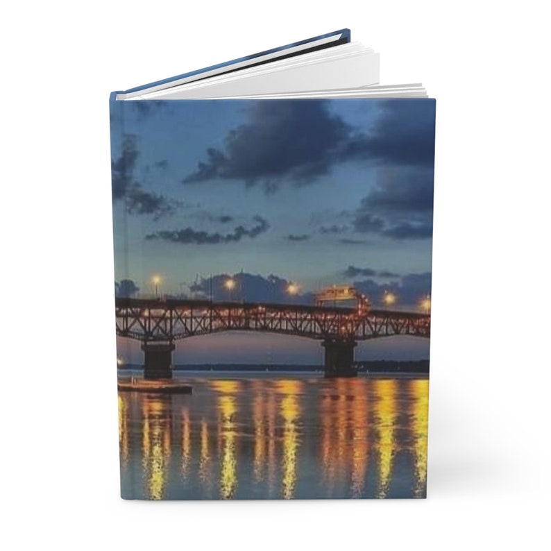 River Bridge at Night Hardcover Journal - Lined Pages - Etsy