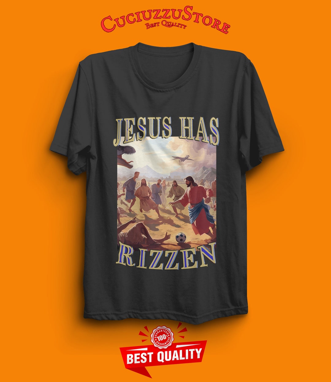 Jesus Has Rizzen Funny Tee, Jesus Meme, Jesus Was Born Apparel Tee ...