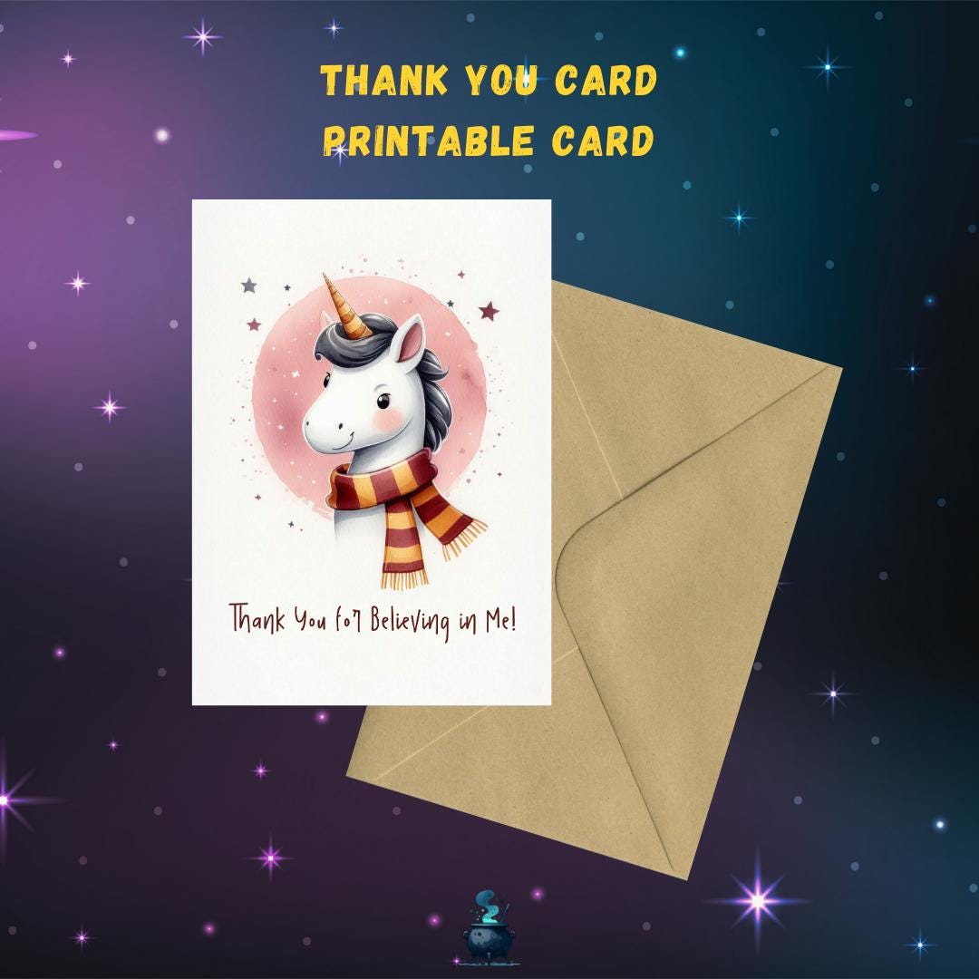 Printable Thank You Card, Magical Thank You Card, Magical Thanks ...