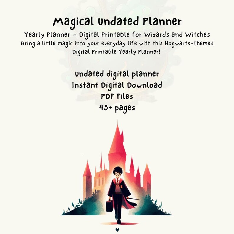 Hogwarts Planner, Magical Undated Digital Printable (PDF) - Etsy